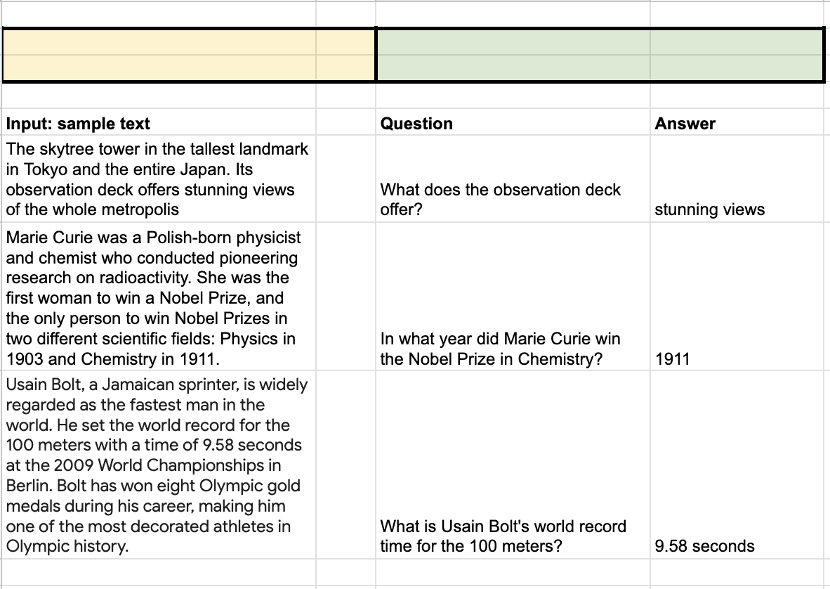 Implementing Natural Language Queries in Google Sheets with BERT